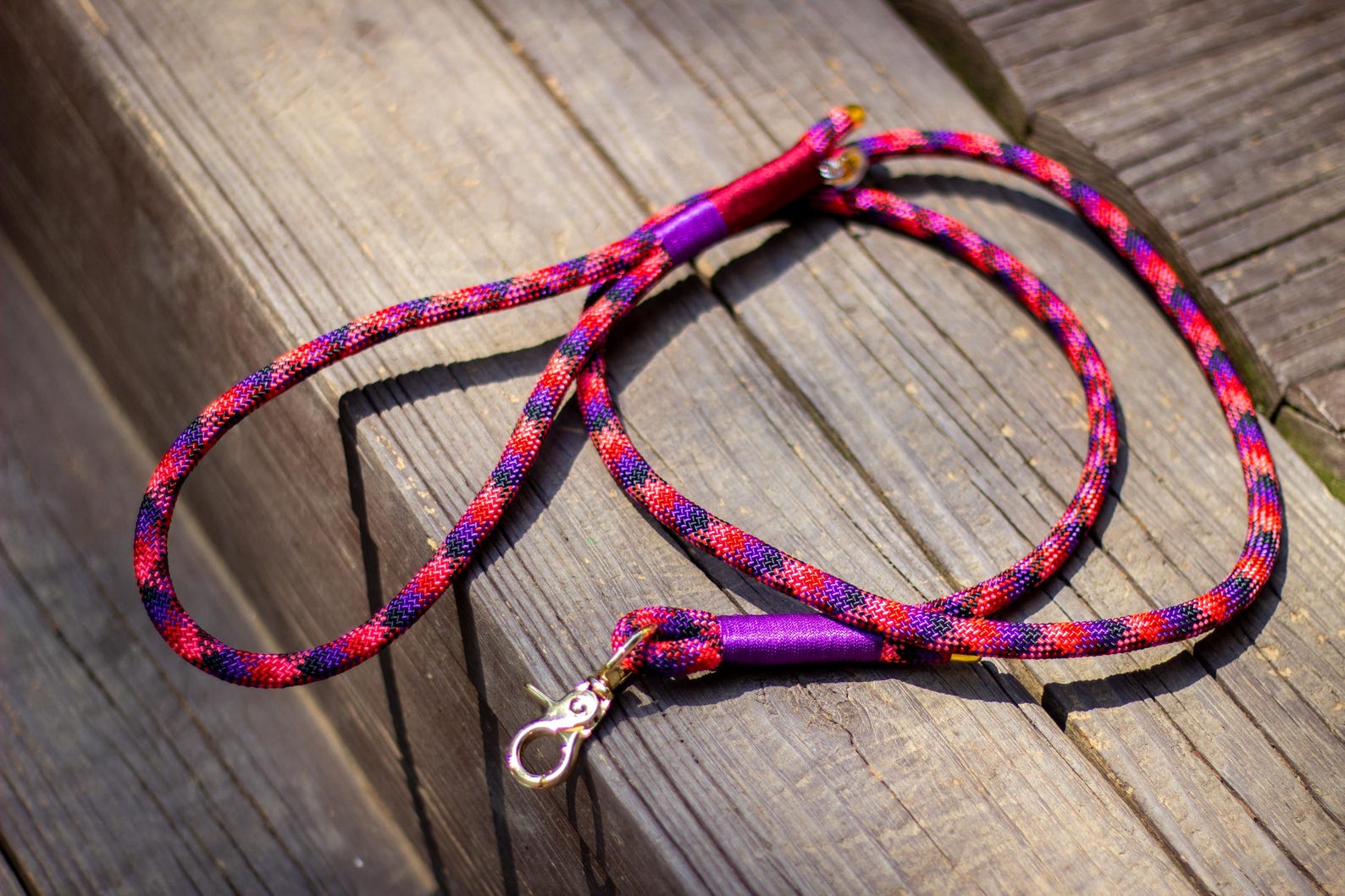 Dog Pink Rope Leash Handmade 5ft Dog Lead Bright Mixed Rope Leash ...
