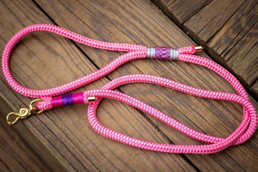 Dog Pink Rope Leash Handmade Soft Dog Lead Barbie Girls Rope Leash Soft ...