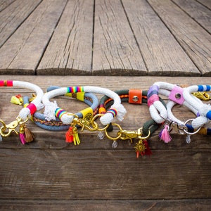 Handmade Cotton Rope Dog Collar: Pink & Gold, Luxury Outdoor Gear - Etsy