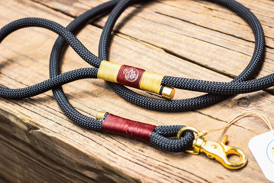 Handmade 5ft Braided Rope Dog Leash: Black & Tan Lead - Etsy