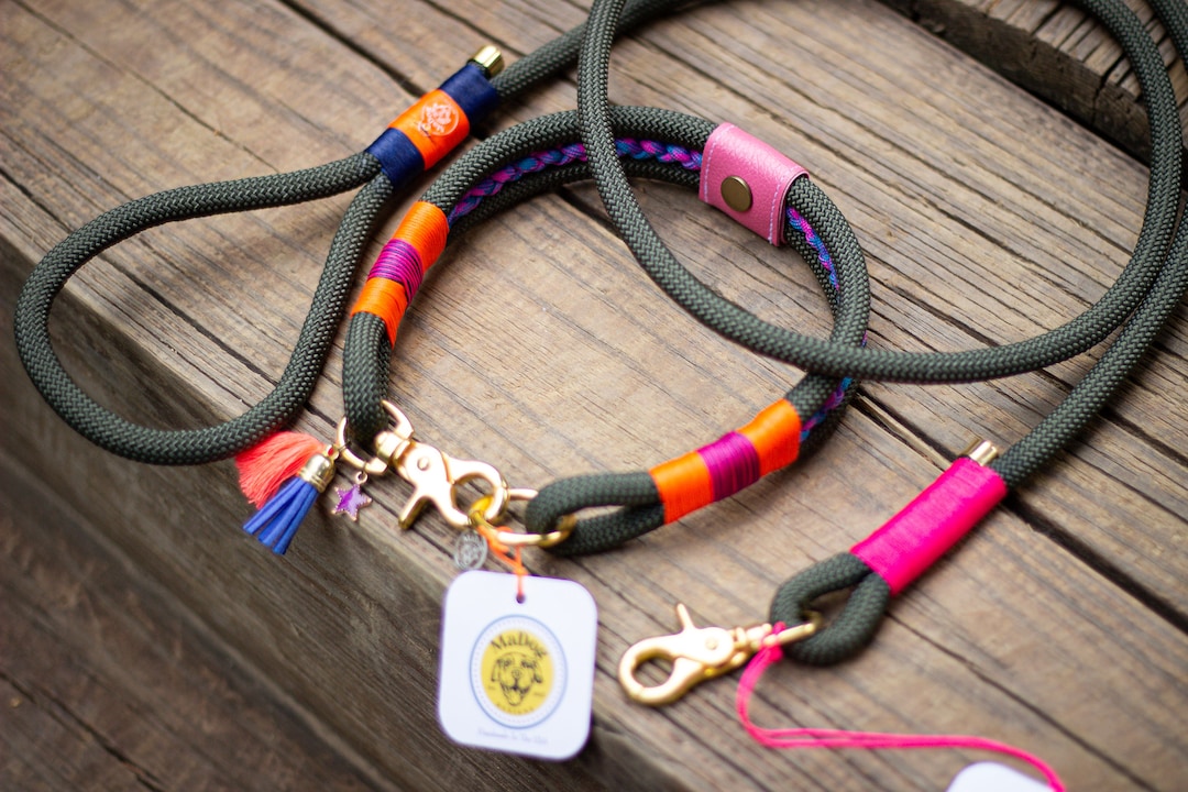 Dog Purple Rope Collar & Leash Set | Handmade Dog Collar and Lead | Dog ...