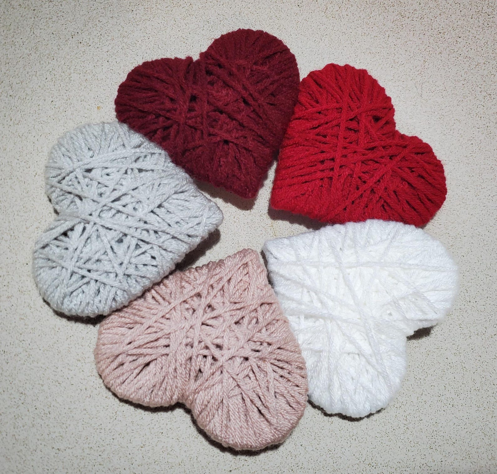Yarn Hearts - Valentines Day Yarn Hearts - Etsy