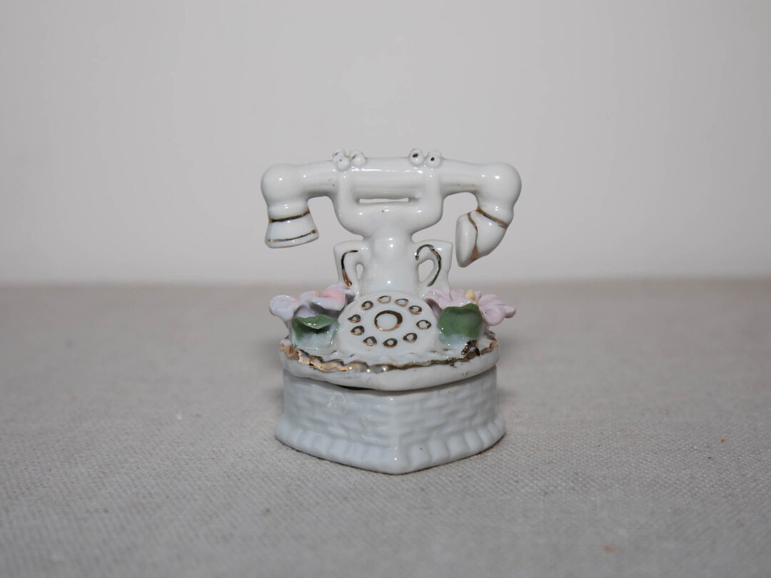 Porcelain Victorian Telephone Trinket Box, Heart Porcelain Trinket Box ...