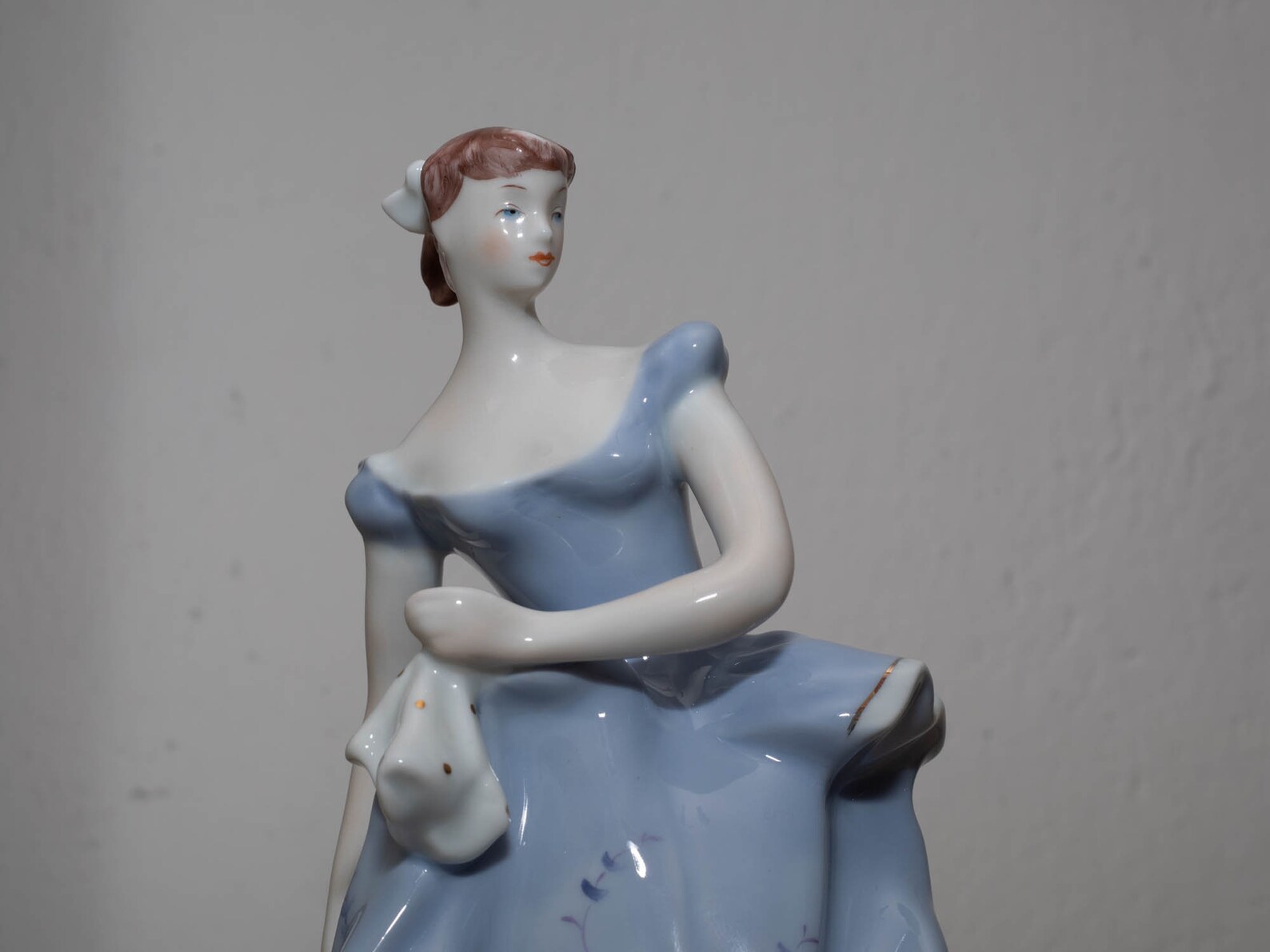 Porcelain Lady in Blue Dress Figurine Vintage Porcelain - Etsy