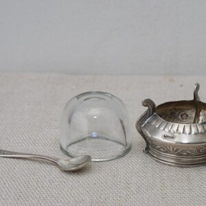 Vintage Glass Salt Cellar With Spoon Open Salt Dish Pinch - Etsy