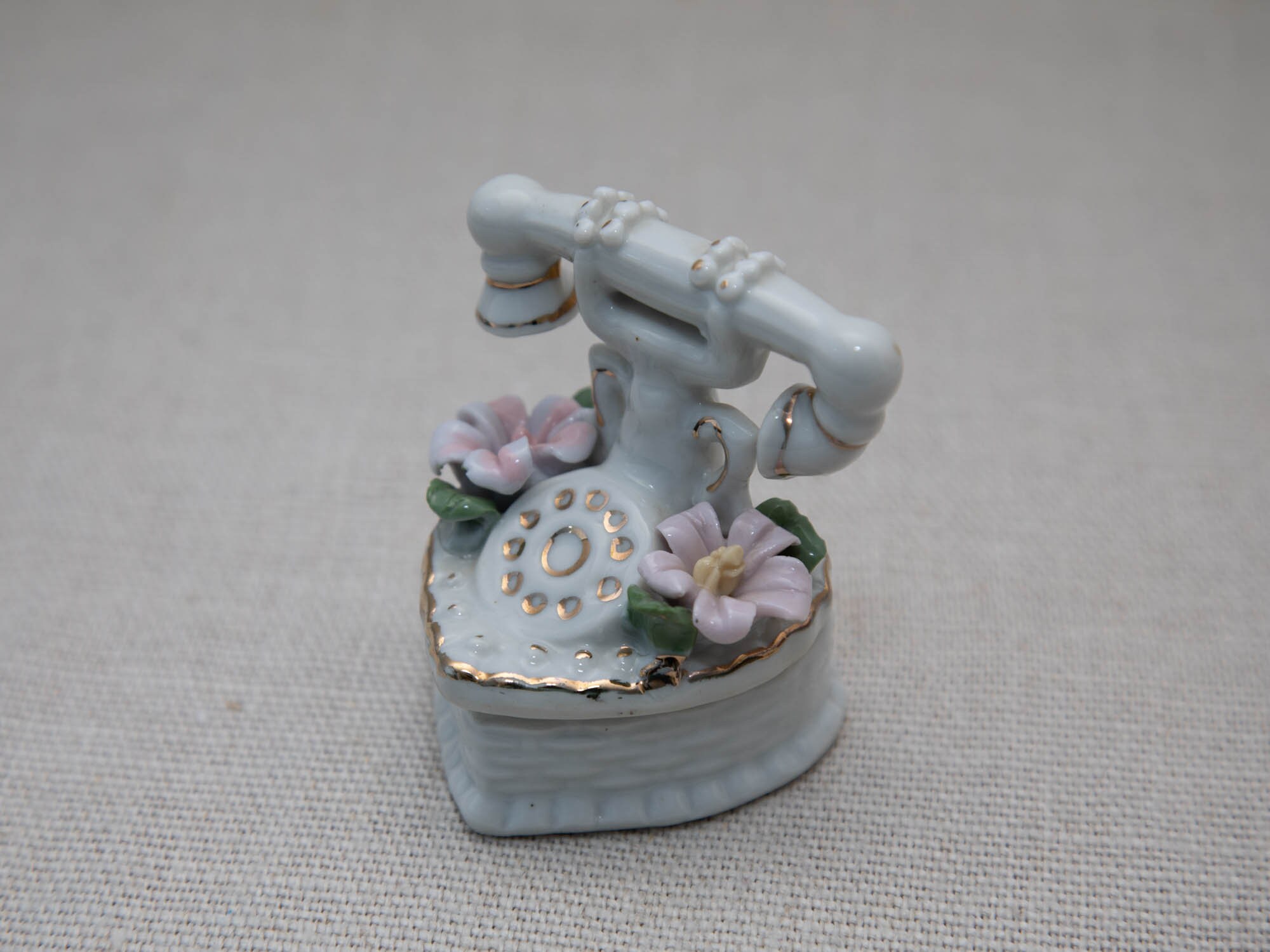 Porcelain Victorian Telephone Trinket Box, Heart Porcelain Trinket Box ...