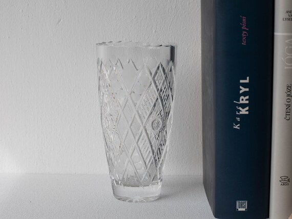 Vintage Crystal Glass Vase Hand Cut Lead Crystal Vase - Etsy