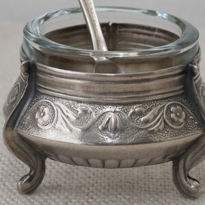 Vintage Glass Salt Cellar With Spoon Open Salt Dish Pinch - Etsy