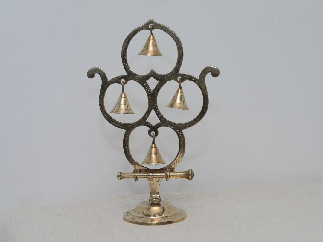 Vintage Brass Gong, Brass Bells, Prayer Bell, Gong With Brass Striker ...