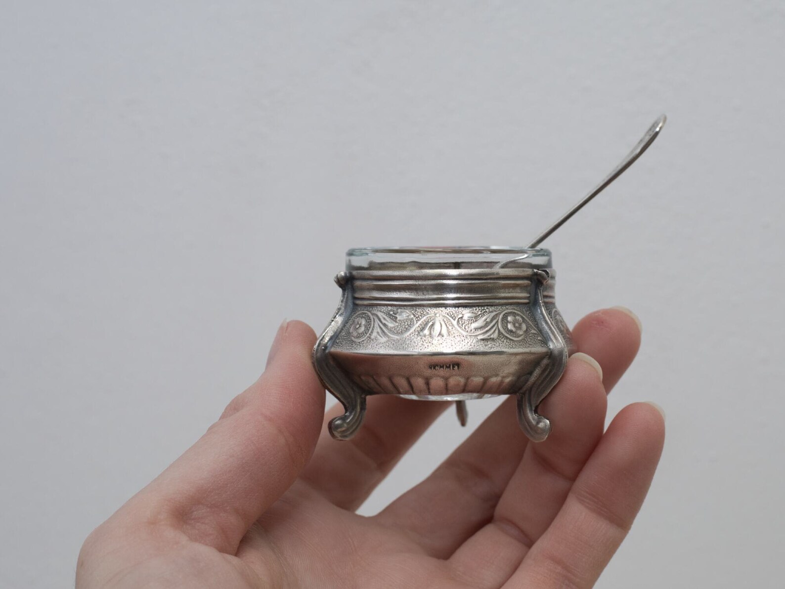 Vintage Glass Salt Cellar With Spoon Open Salt Dish Pinch - Etsy