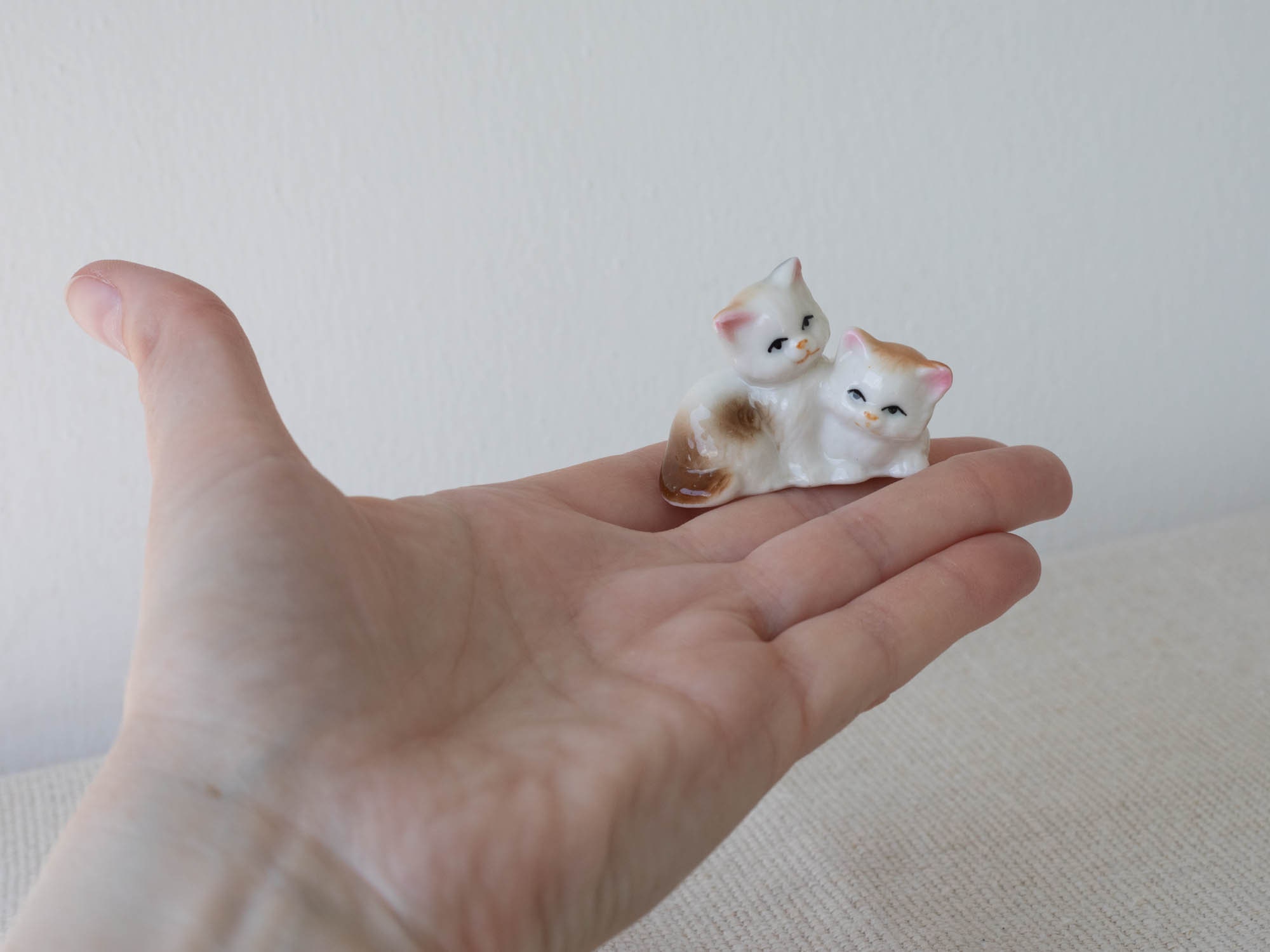 Cute Cats Figurine Miniature Porcelain Cats Ceramic Cats - Etsy