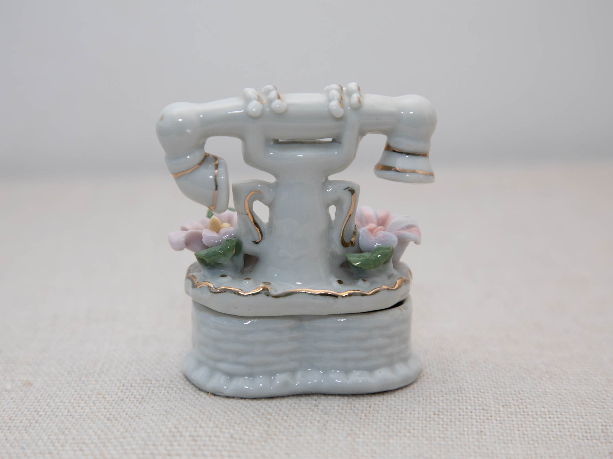Porcelain Victorian Telephone Trinket Box, Heart Porcelain Trinket Box ...
