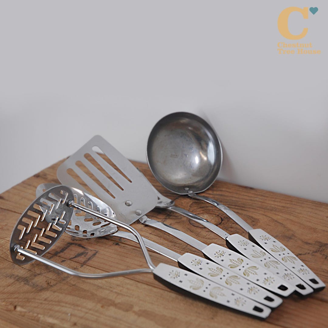Mid Century Vintage Prestige Skyline Kitchen Utensils Chrome Plate ...