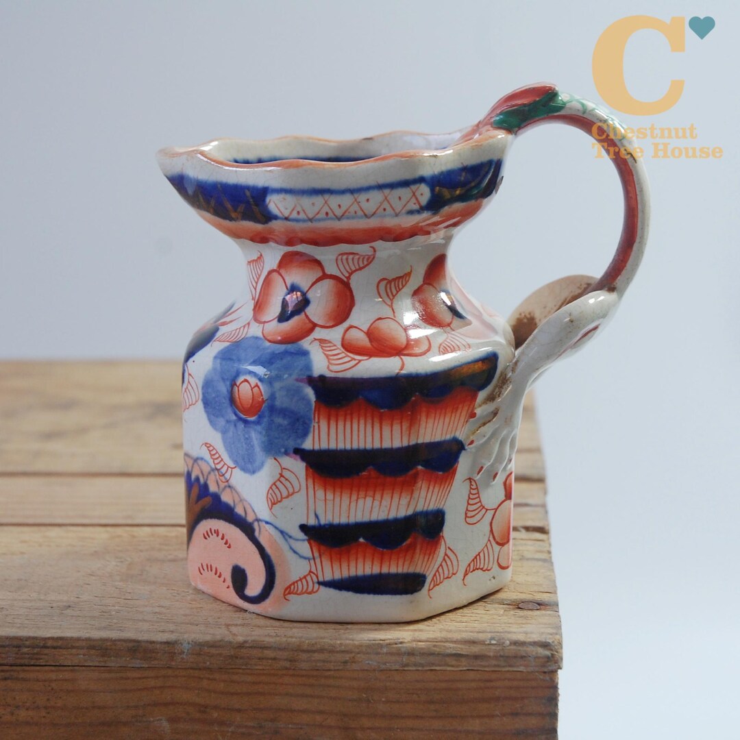 Antique Rare Mason's Ironstone Jug Gaudy Welsh Imari Pattern With ...