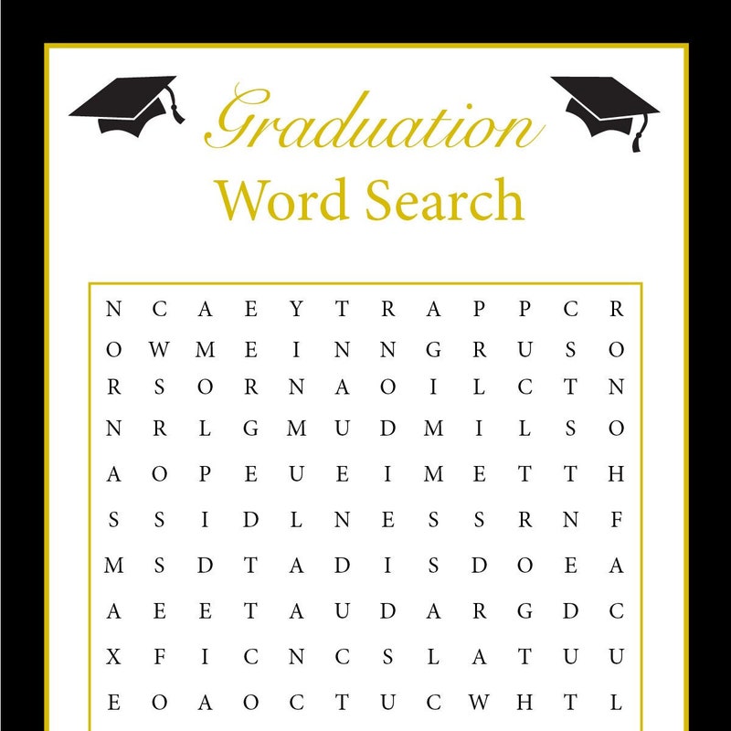 Graduation Word Search - Etsy