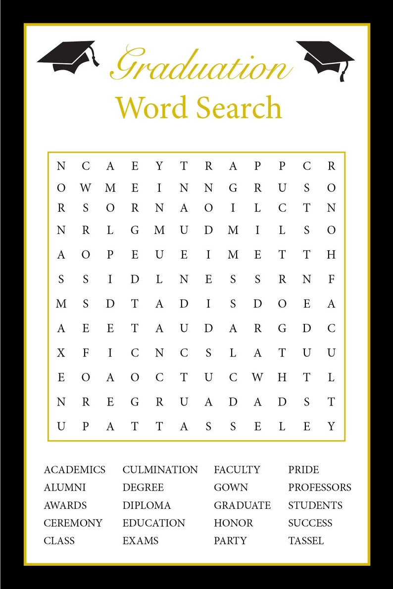 Graduation Word Search - Etsy