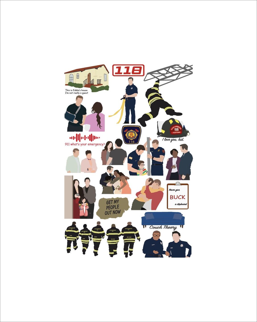 911 TV Show Poster, Cast Autograph Print (digital Download) - Etsy