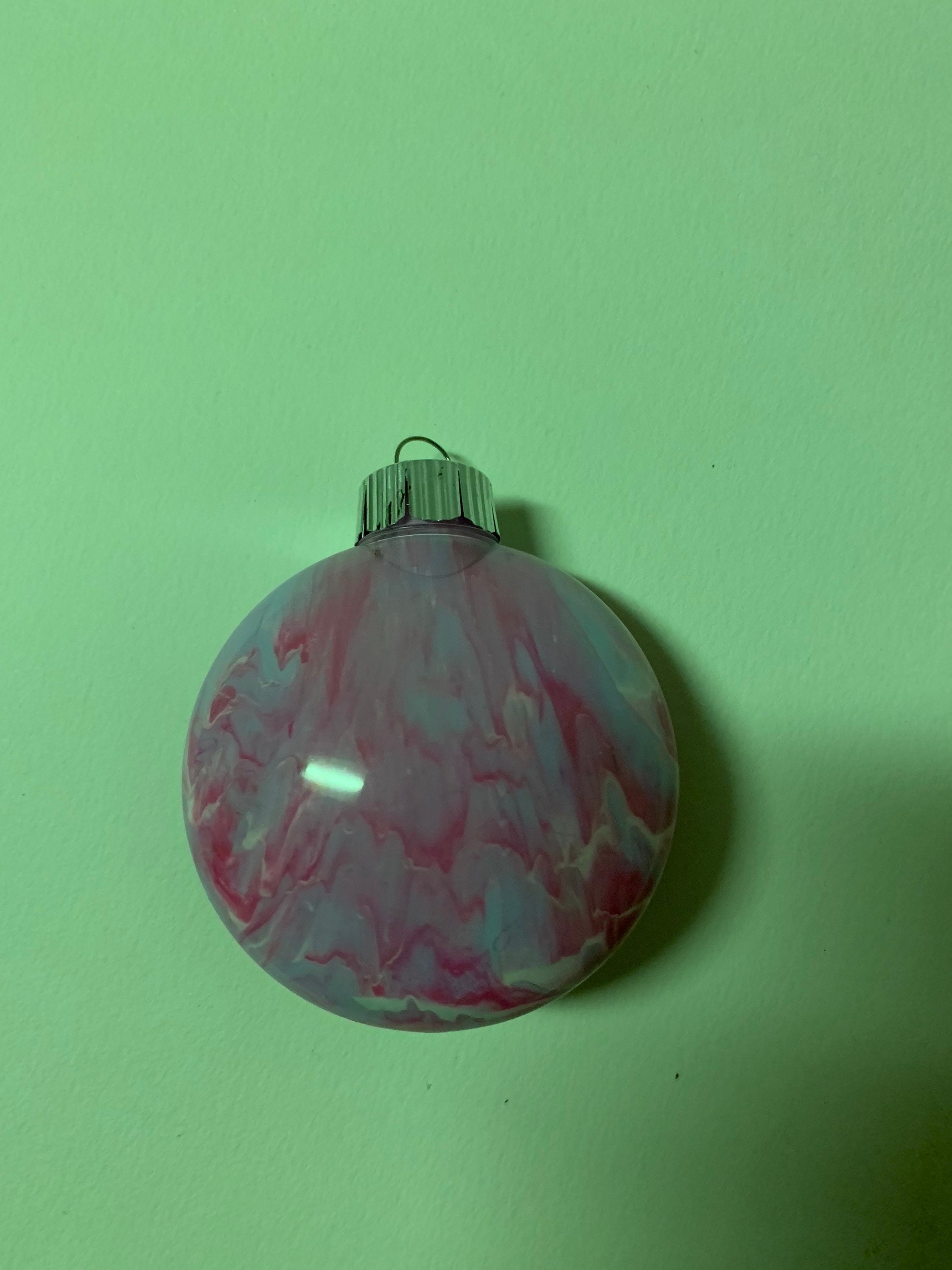 Pink Purple and White Paint Pouring Disc Ornaments - Etsy