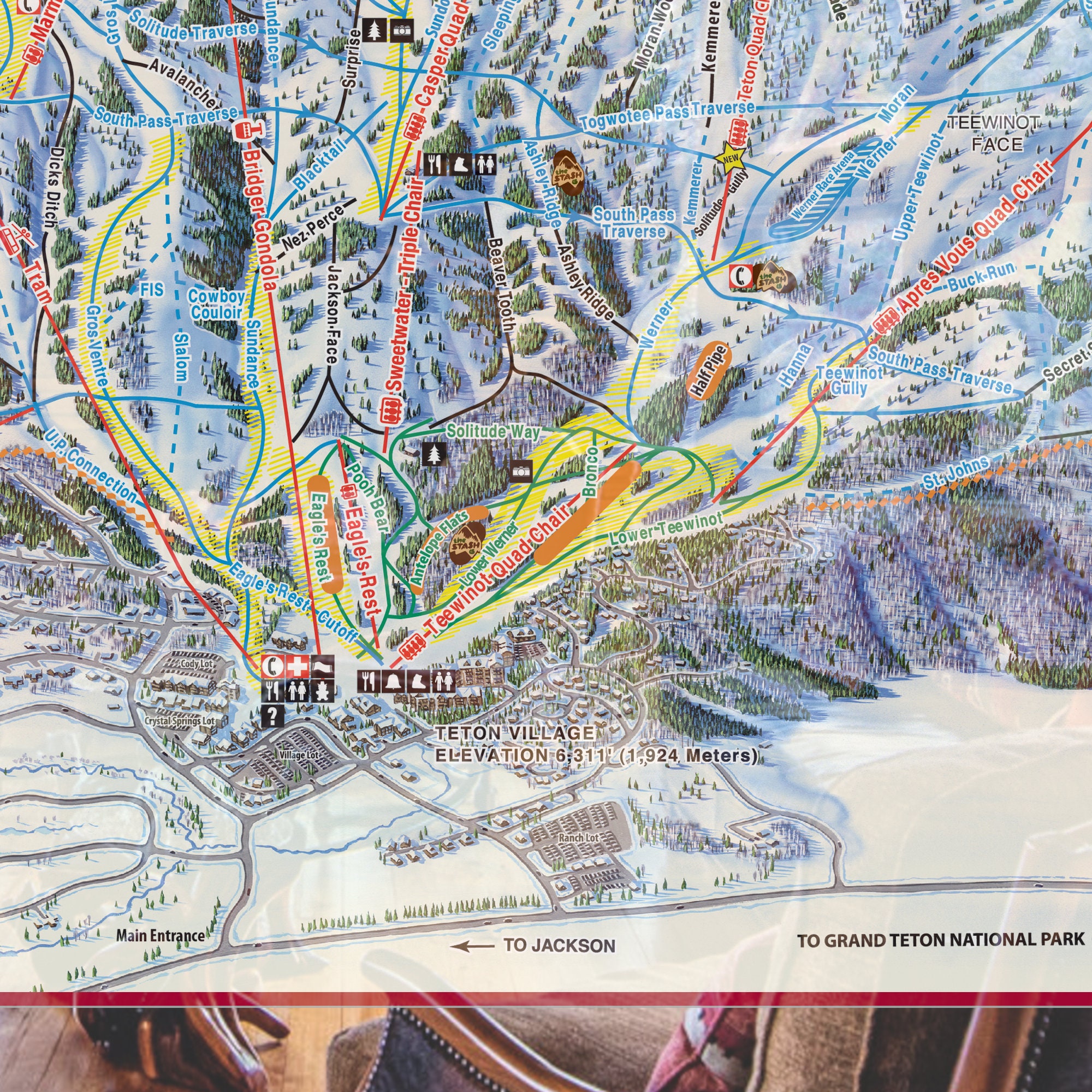 Jackson Hole Map | Ski Map Bar Mirror | 24" X 36" | Fully Customizable ...