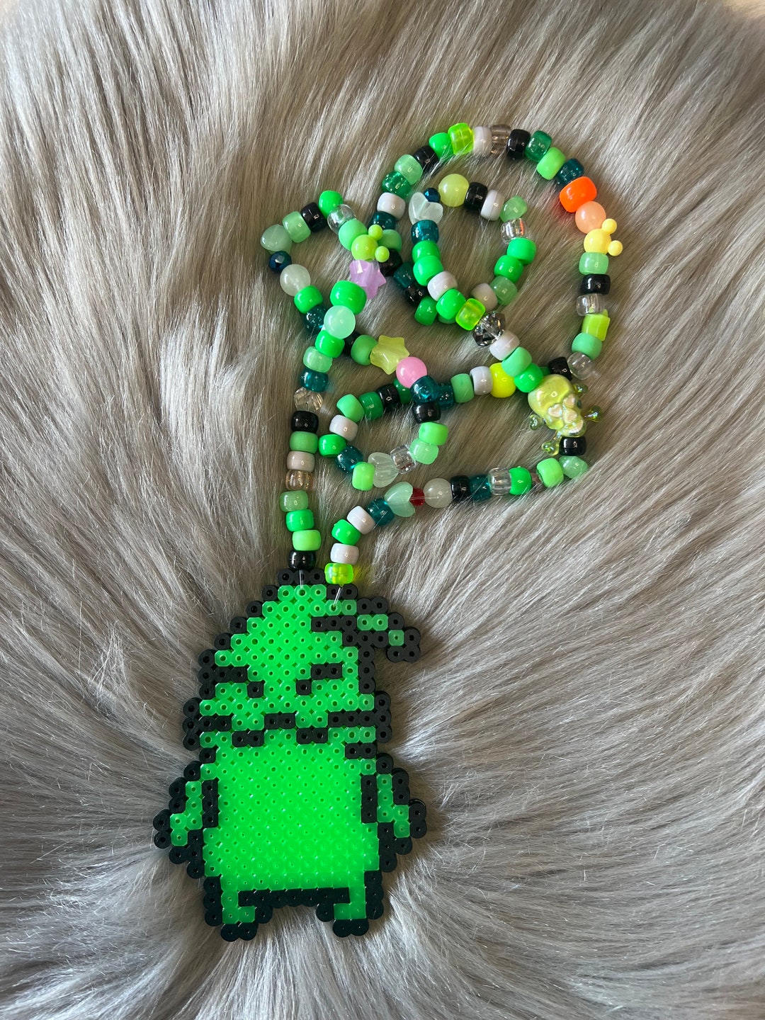 Oogie Boogie (glow) Kandi Perler Neclace - Etsy