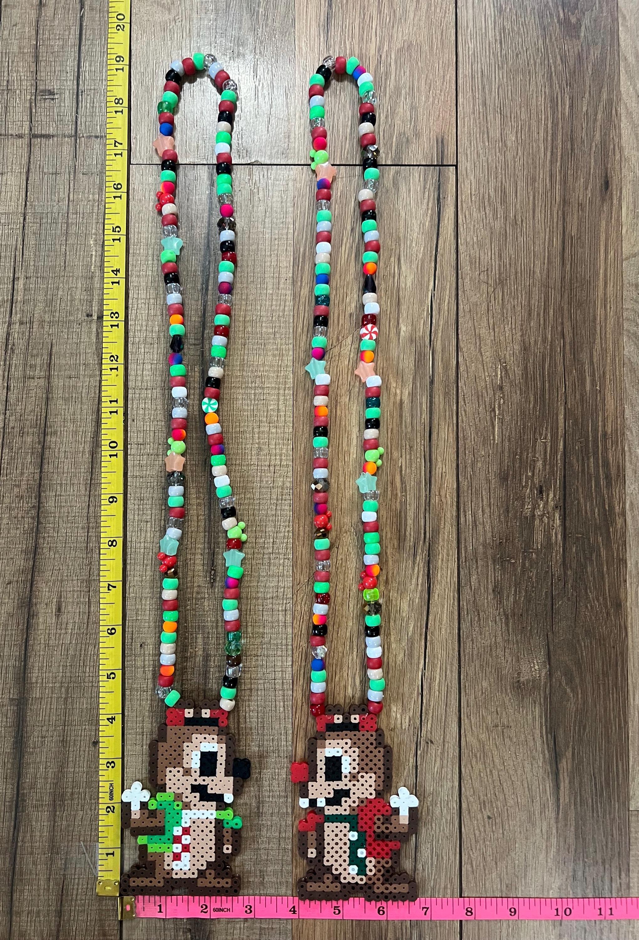 Chip and Dale Christmas Kandi Perler Necklace - Etsy
