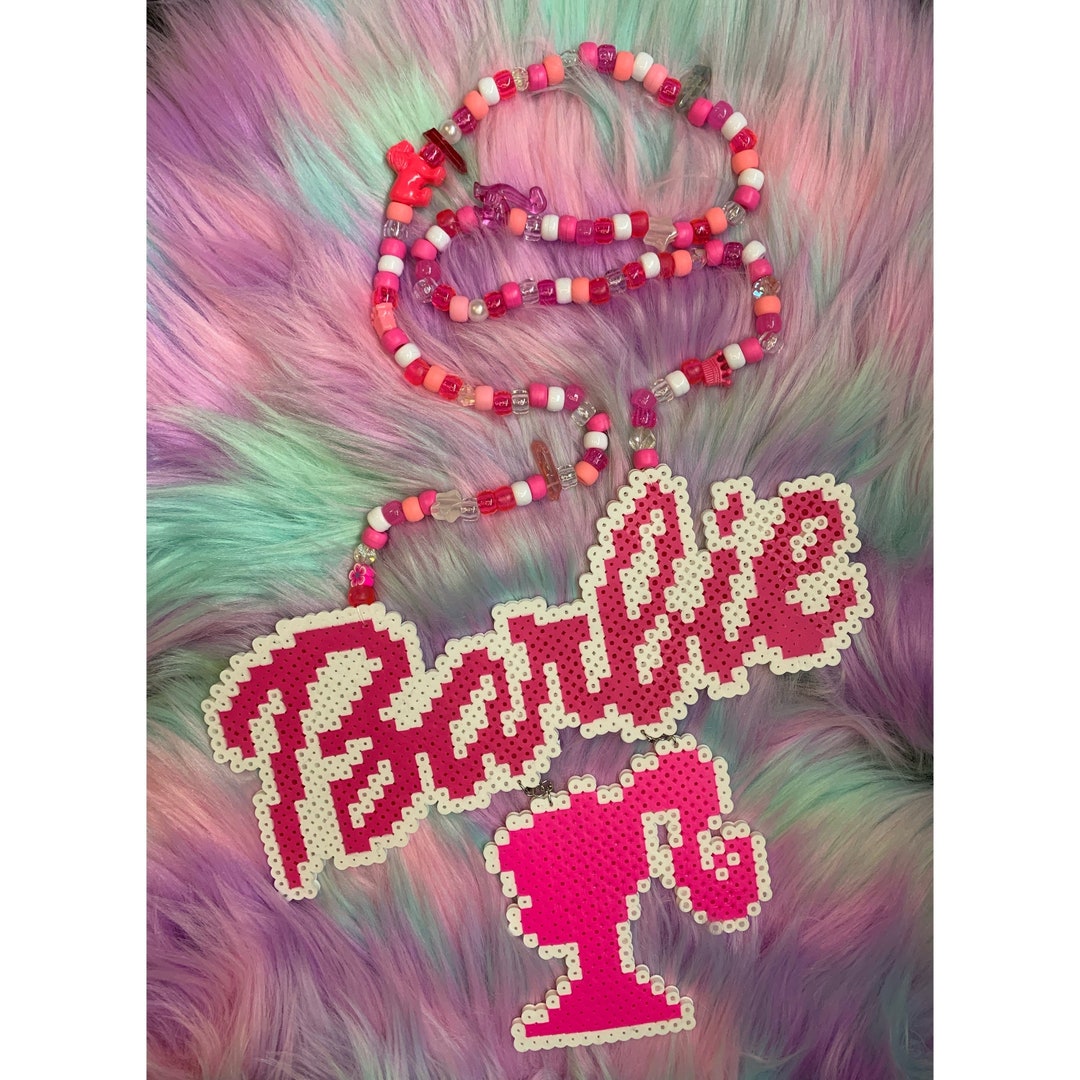 Barbie 2part Kandi Perler Necklace - Etsy