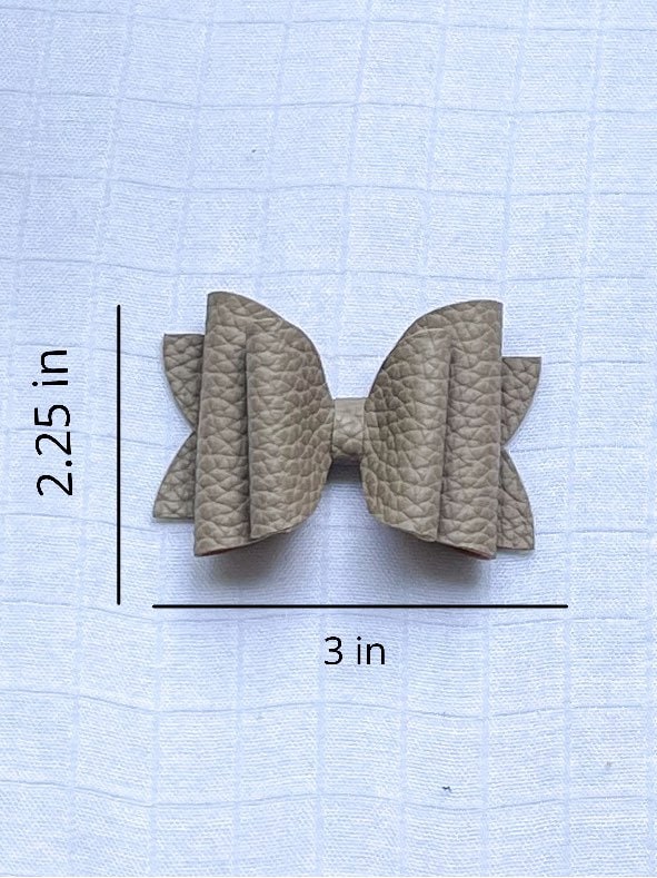 Large Faux Leather Hair Bow Attached to Nylon Headband or - Etsy
