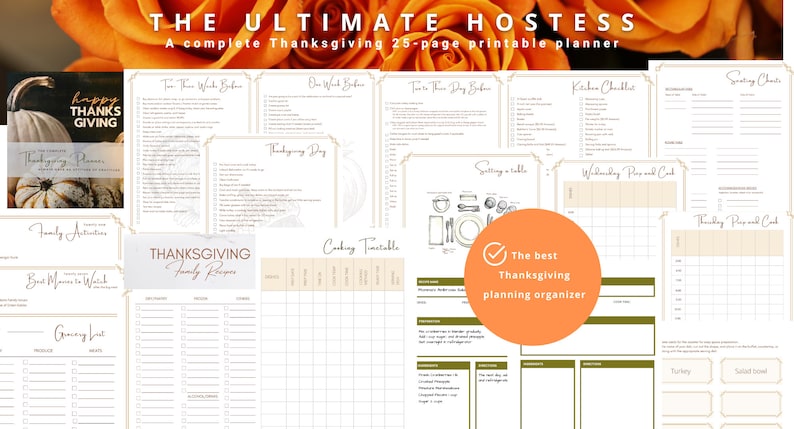 Thanksgiving Planner, Thanksgiving Organizer, Holiday Checklist ...