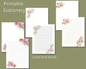 Vintage Printable Stationery Paper, Instant Download, Letter Writing ...