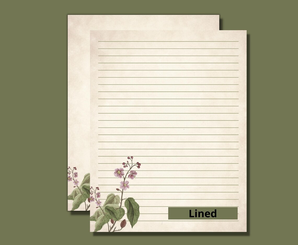 Vintage Printable Stationery Paper Instant Download Letter - Etsy