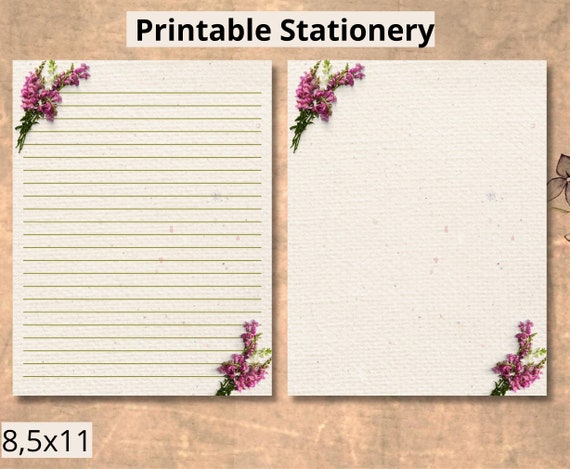 Vintage Printable Stationary 80 Sheets Stationary Writing