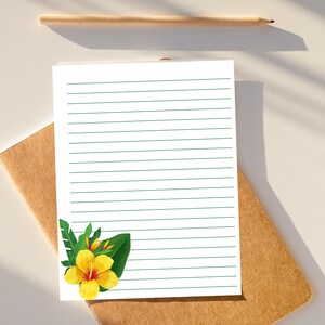 Tropical Printable Stationery Paper, Digital Download, Letter Writing ...