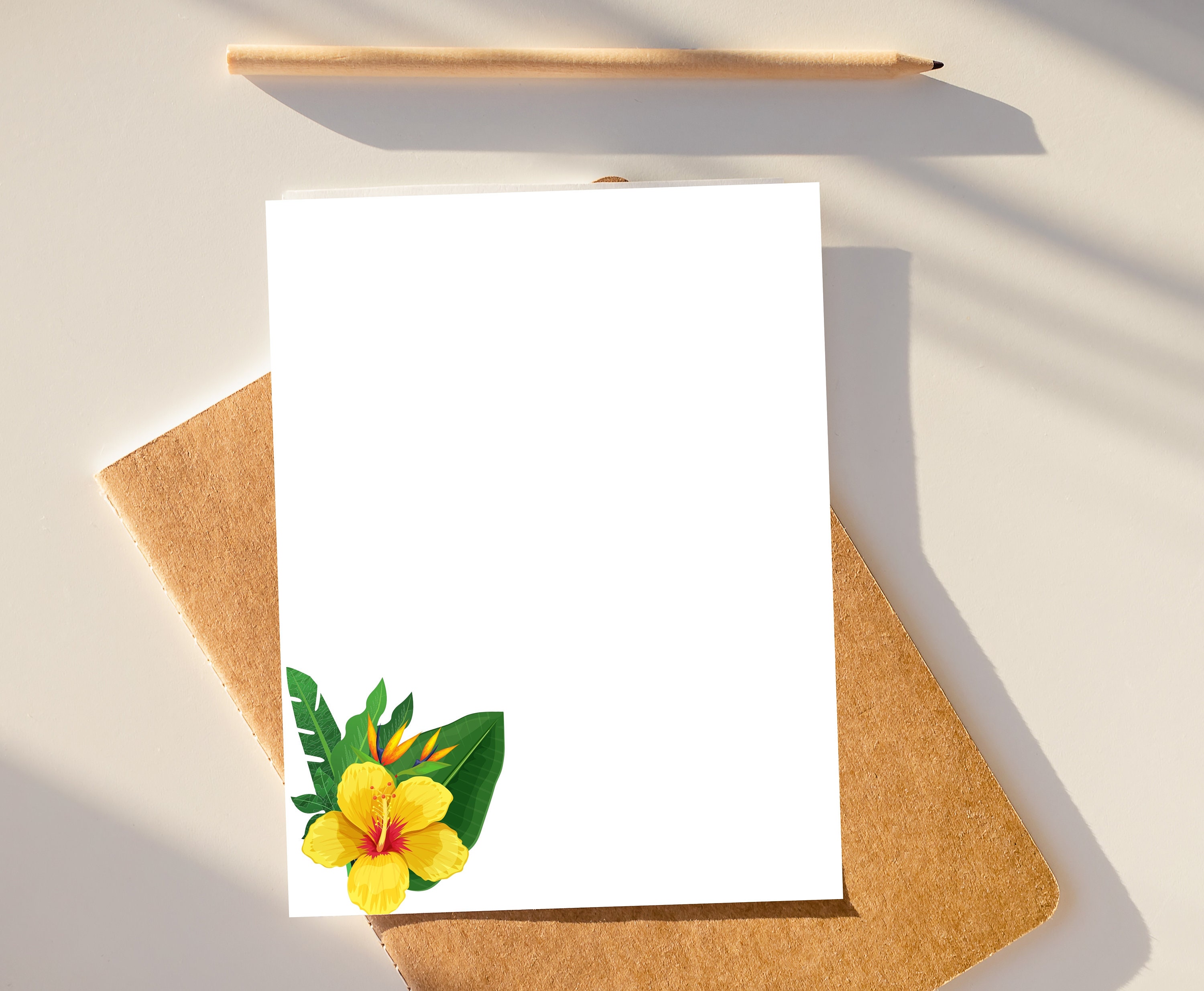 Tropical Printable Stationery Paper, Digital Download, Letter Writing ...