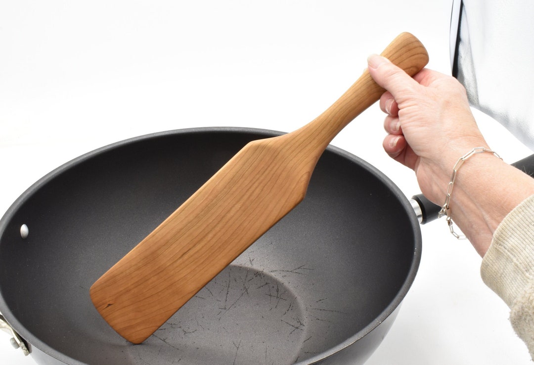 13" Large Curved Spurtle, Hand Made From Black Cherry, Great All-around ...