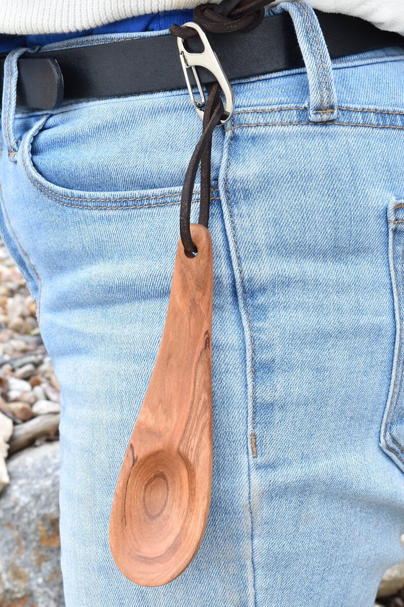 Wooden Nordic Style Camping Spoon, Hand Carved, With Lanyard, Holds 1.5 ...