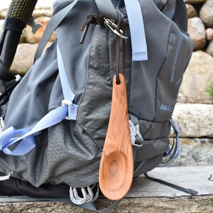 Wooden Nordic Style Camping Spoon, Hand Carved, With Lanyard, Holds 1.5 ...