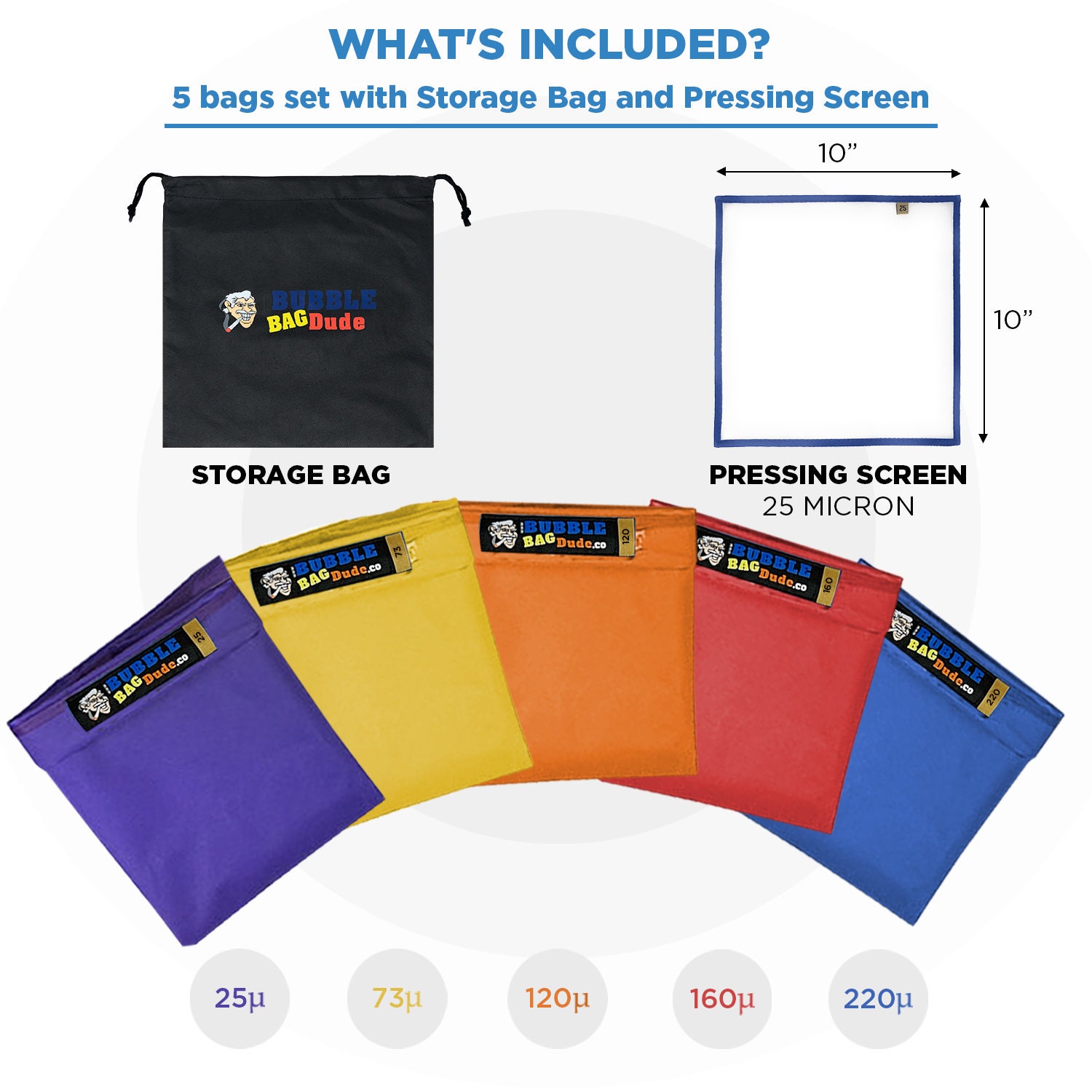 BUBBLEBAGDUDE Extraction Bag 5 GAL 5 Bag Kit Herbal Extraction Bags ...