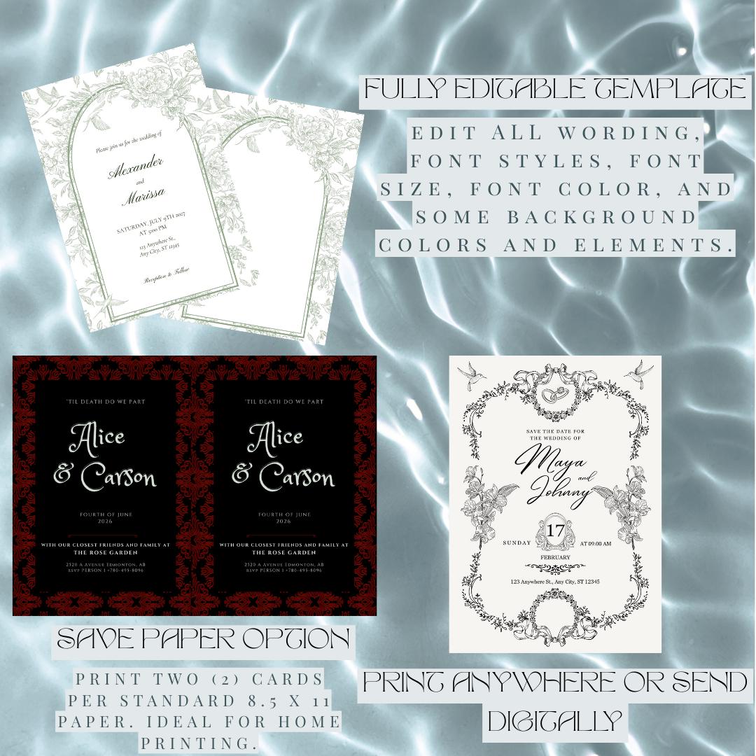 Vintage Newspaper Wedding Invitation Template: Editable Retro ...