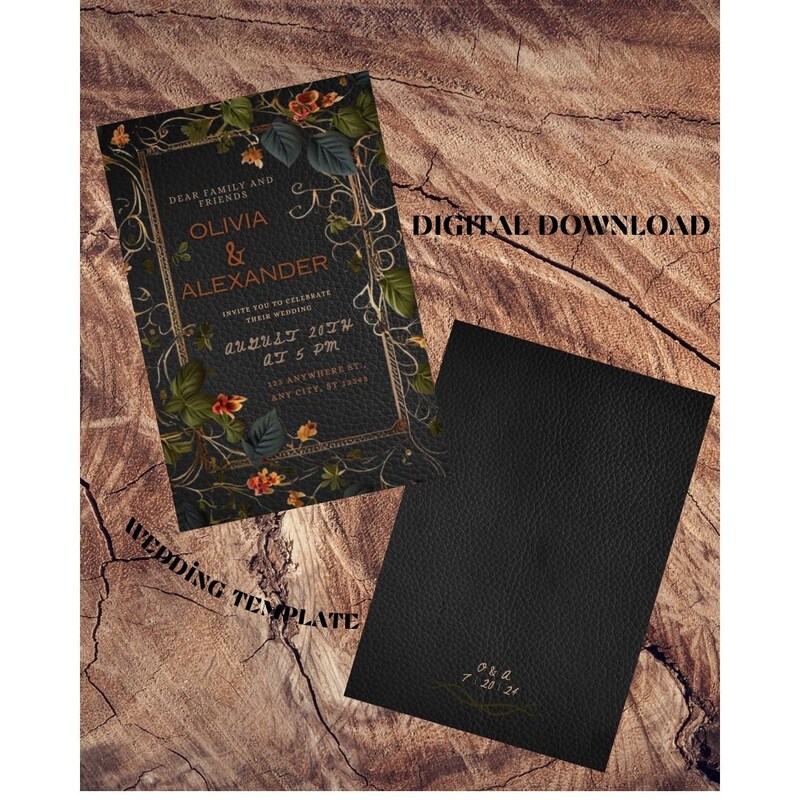 Dark Wedding Invitations - Etsy
