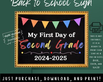 Back to School Sign First Day of Kindergarten Printable Download ...