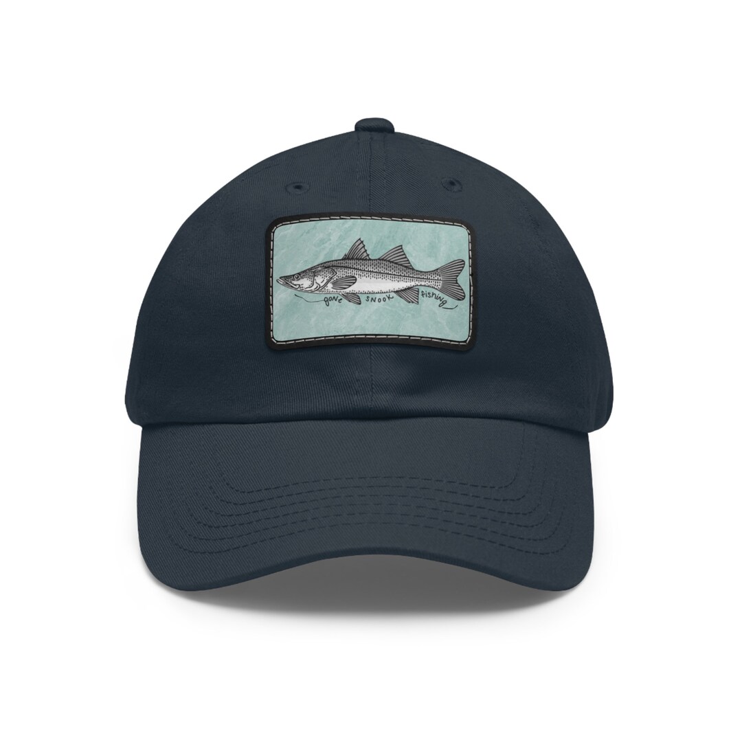 Fishing Snook Leather Patch Cap, Perfect Gift for Him or Her, Gift for ...