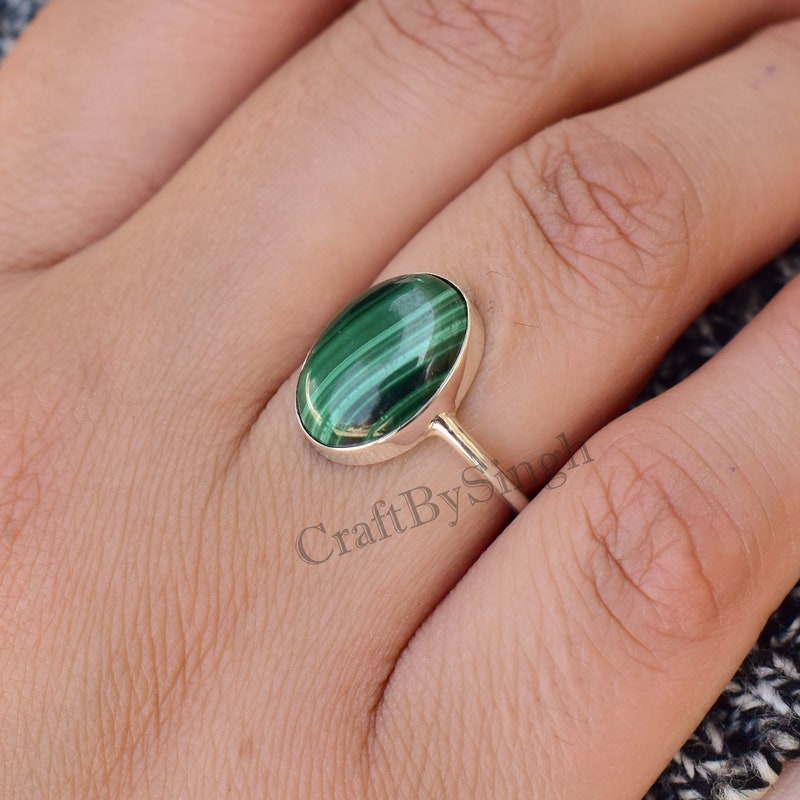 Malachite Rings - Etsy