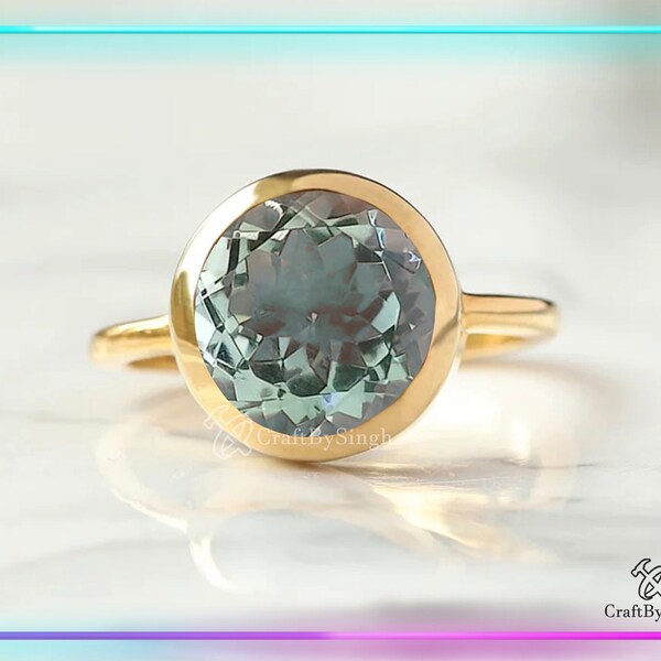 Prasiolite Ring - Etsy