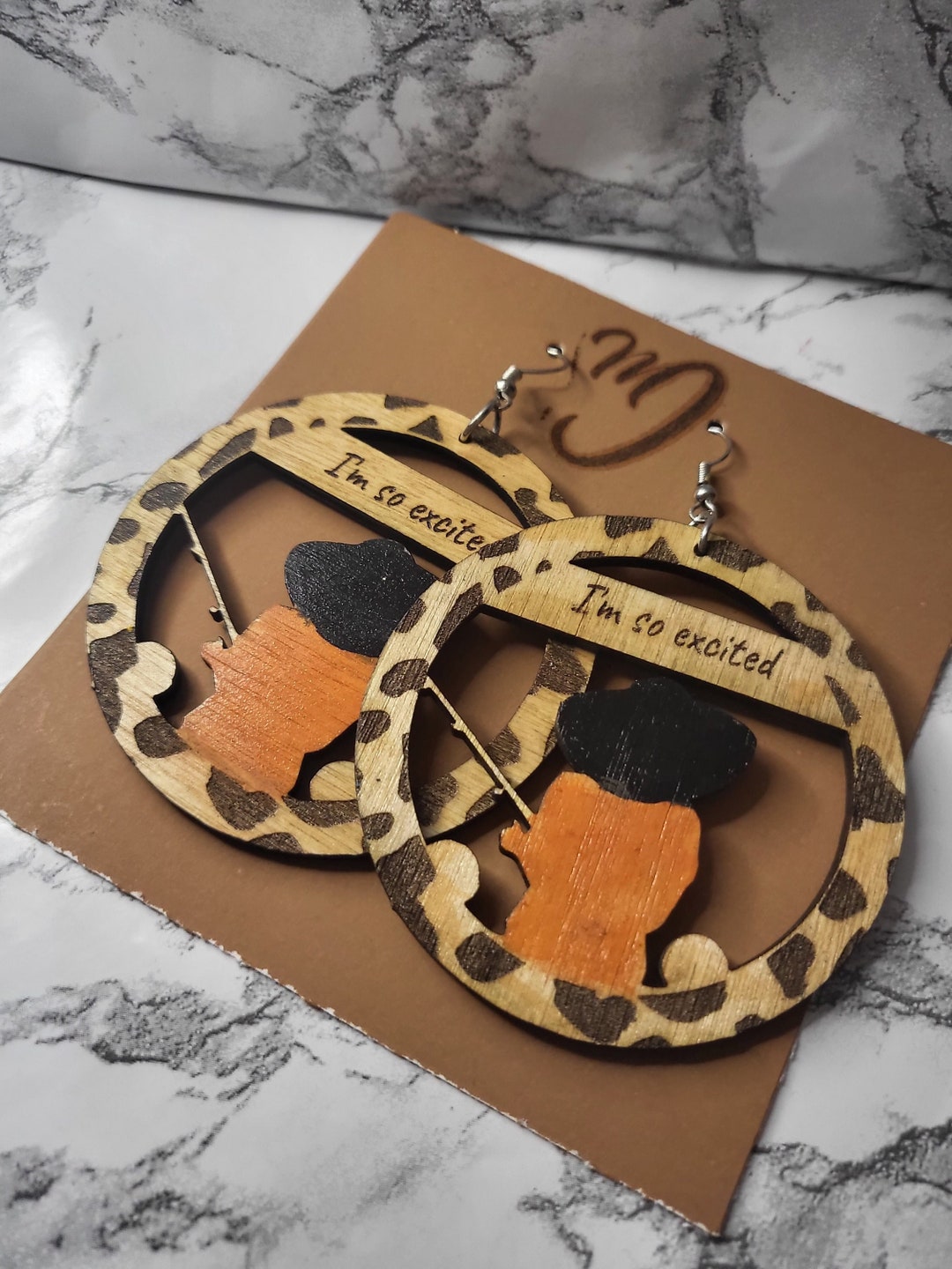 Beautiful Handmade Unique Wood Earrings Lightweight Wood - Etsy