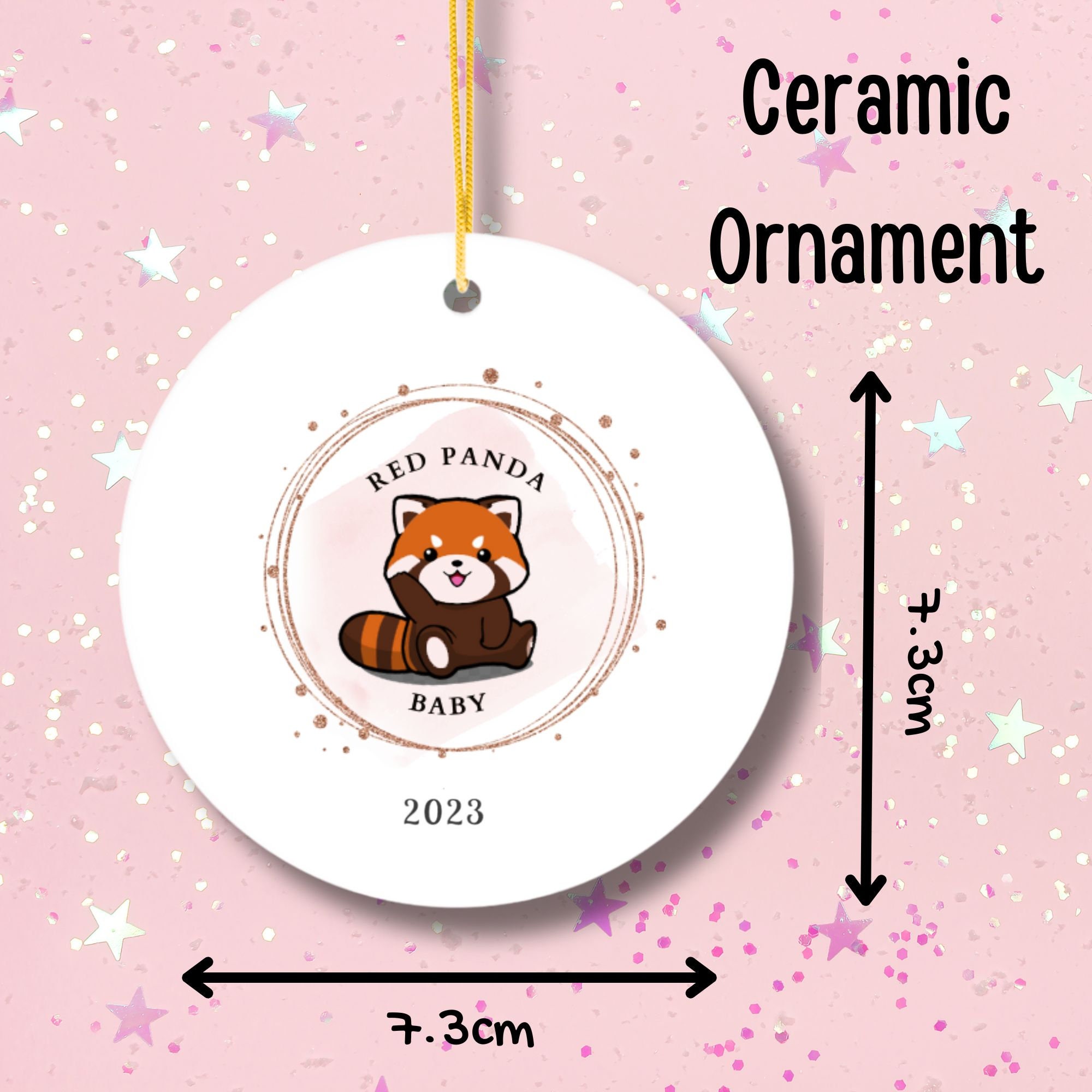 Personalized Red Panda Family of Four Christmas Ornament, Custom Family ...