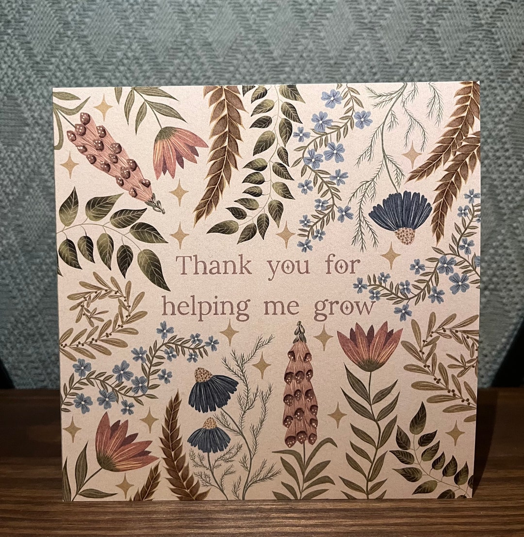 Floral Thank You Card Mothers Day Teacher - Etsy