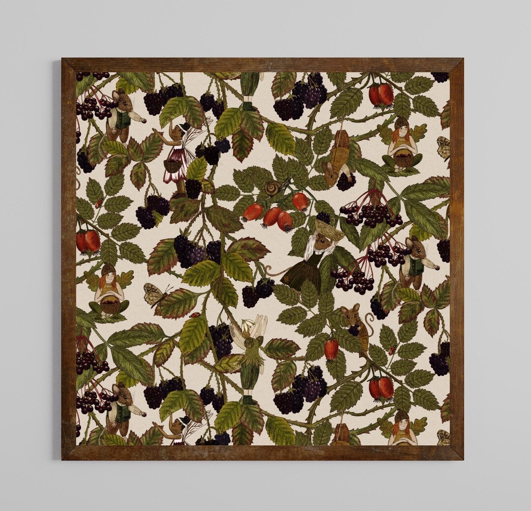 Hedgerow Harvest Art Print Fairy Mouse Woodland Bramble - Etsy UK