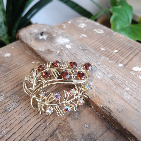 Large Vintage 1960s MCM Mid Century Modern Rhinestone… - Gem