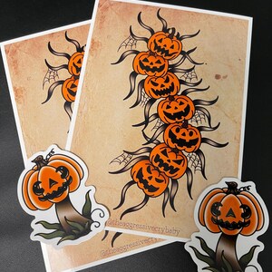 Jackolantern Centipede Traditional Tattoo Flash Art Print With FREE ...