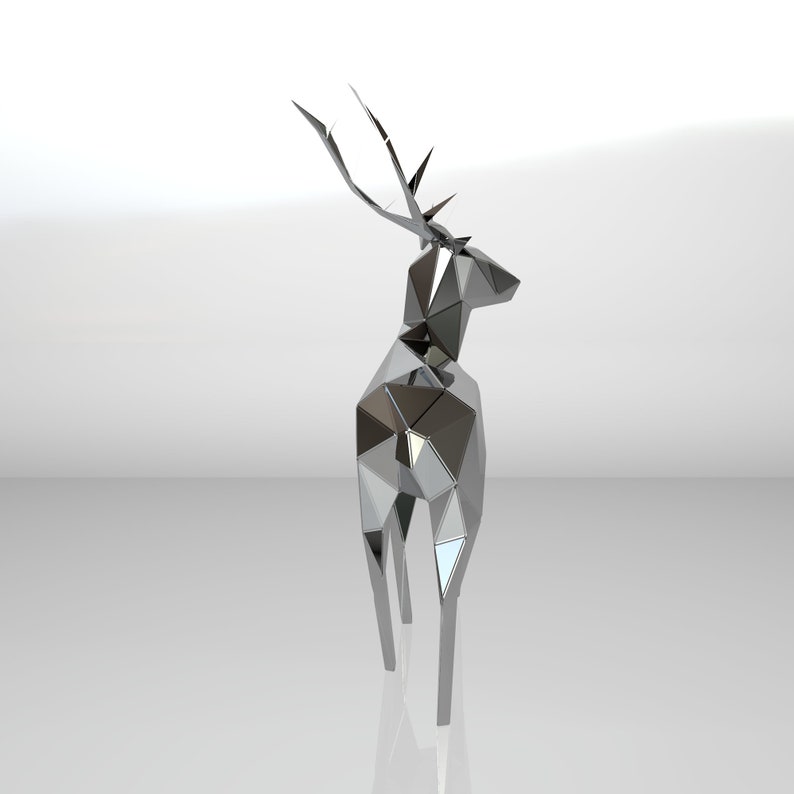 Template Diy for Metal Sculpture – Pattern of Reno Low Poly Model in ...